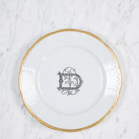 Sasha Nicholas Weave Gold Monogrammed Salad Plate – Robert's
